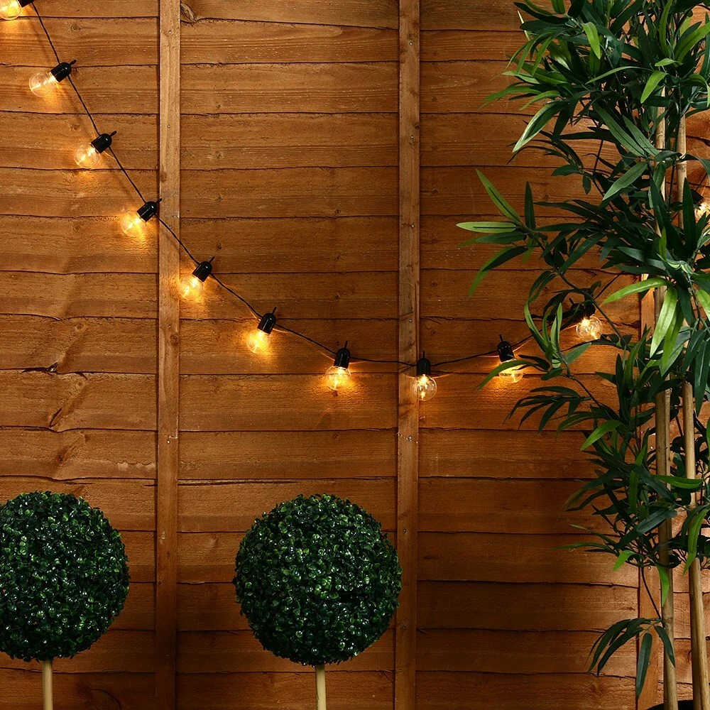 Outdoor Clear Round Globe String Lights | Shelly Lighting