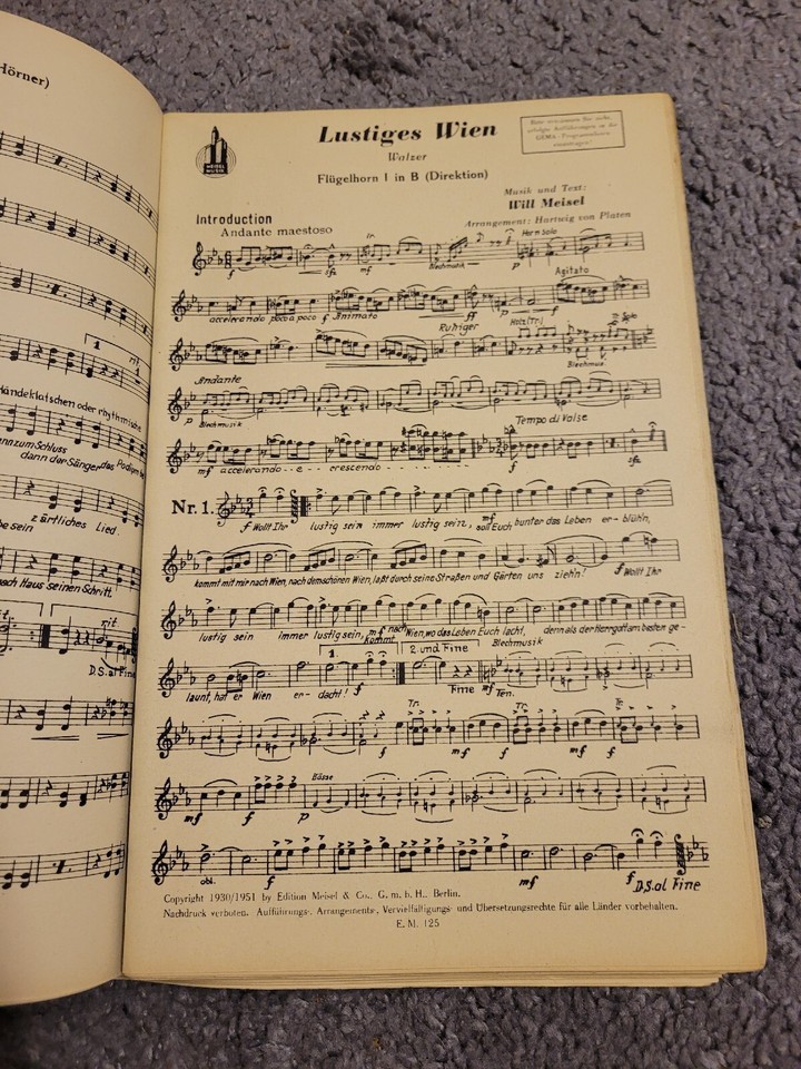Will Meisel Lustiges Wien Notenheft | eBay
