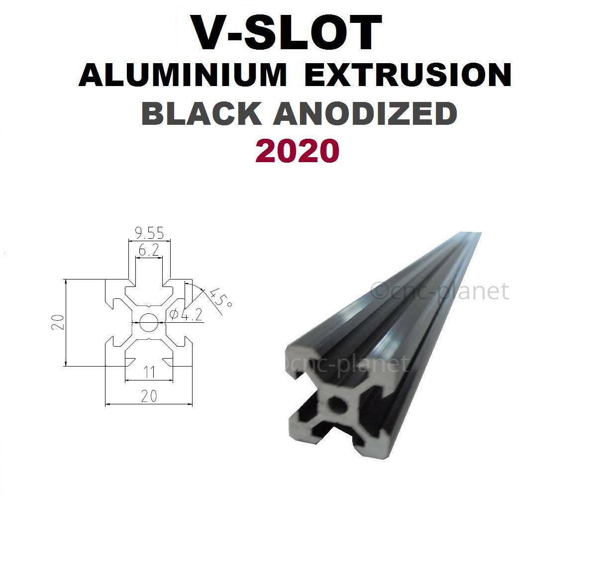 V SLOT 2020 2040 2060 2080 C-Beam BLACK ANODISED ALUMINIUM EXTRUSION ...