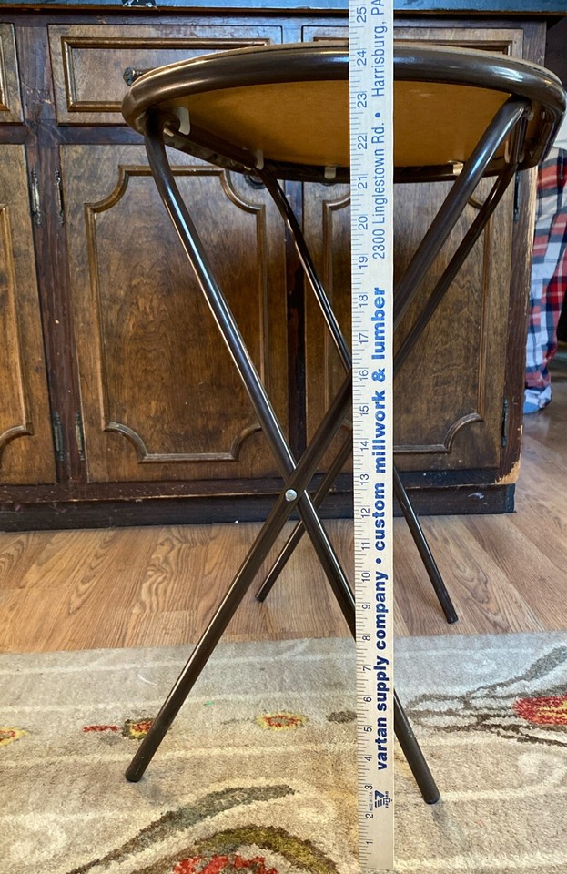 Set of 4 Vintage Cosco Folding TV Tray Oval Tables with Rolling Storage ...