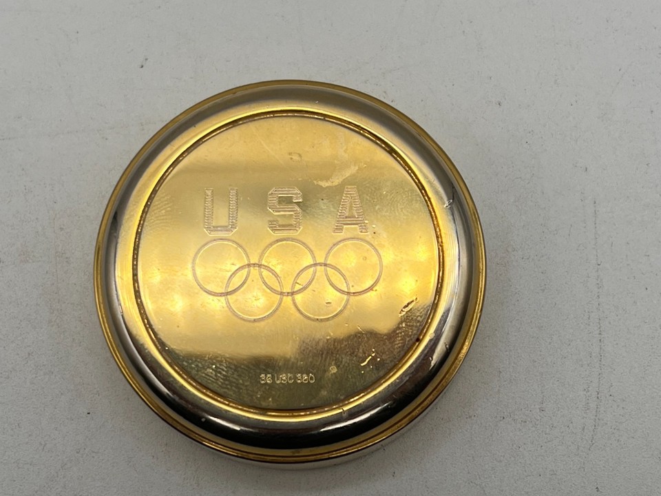 USA United States Olympics Rings Logo Gold Tone Brass Paperweight | eBay