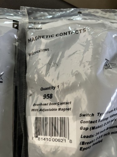 2-Resideo 958 Overhead Door Garage Roll-Up Shutter Security Alarm ...