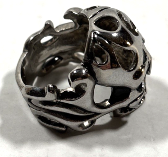 Raging Death Skull Ring. Stainless Steel Sizes 9-10-11-12 | eBay