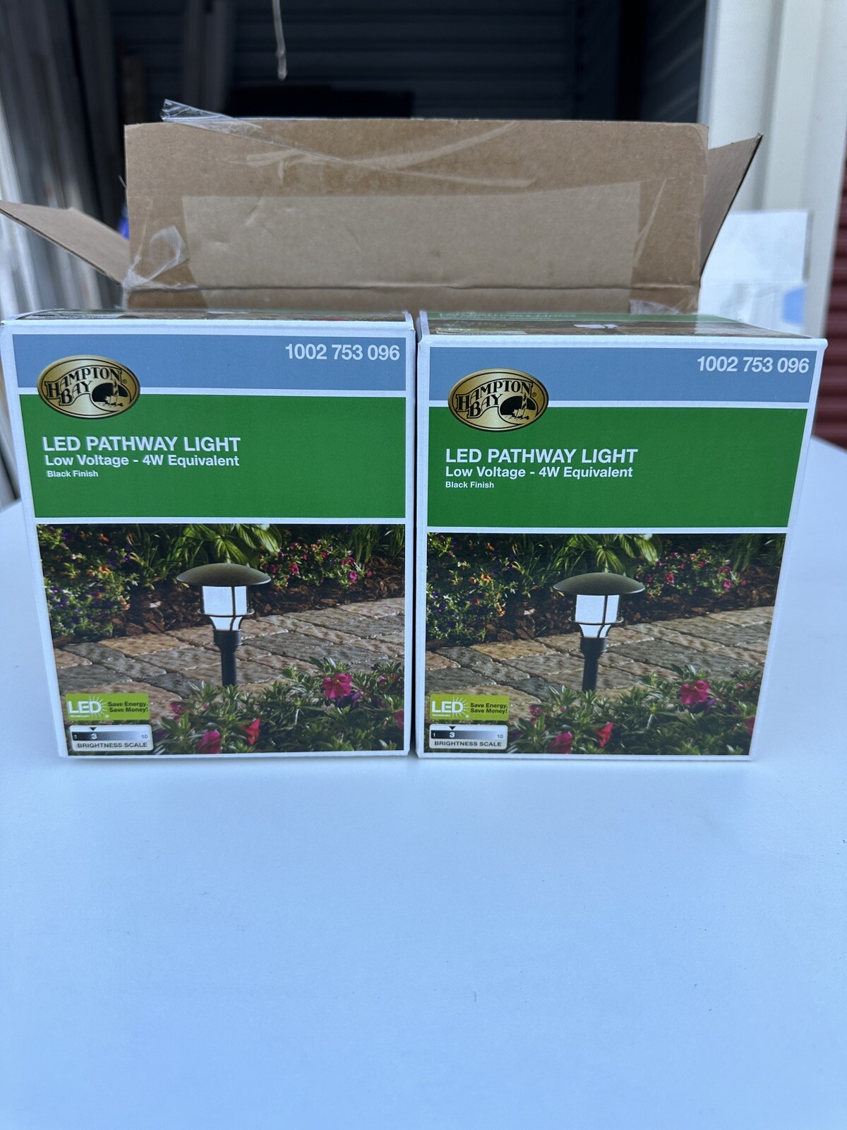 2 pk Hampton Bay Low Voltage Black Outdoor Integrated LED Landscape ...