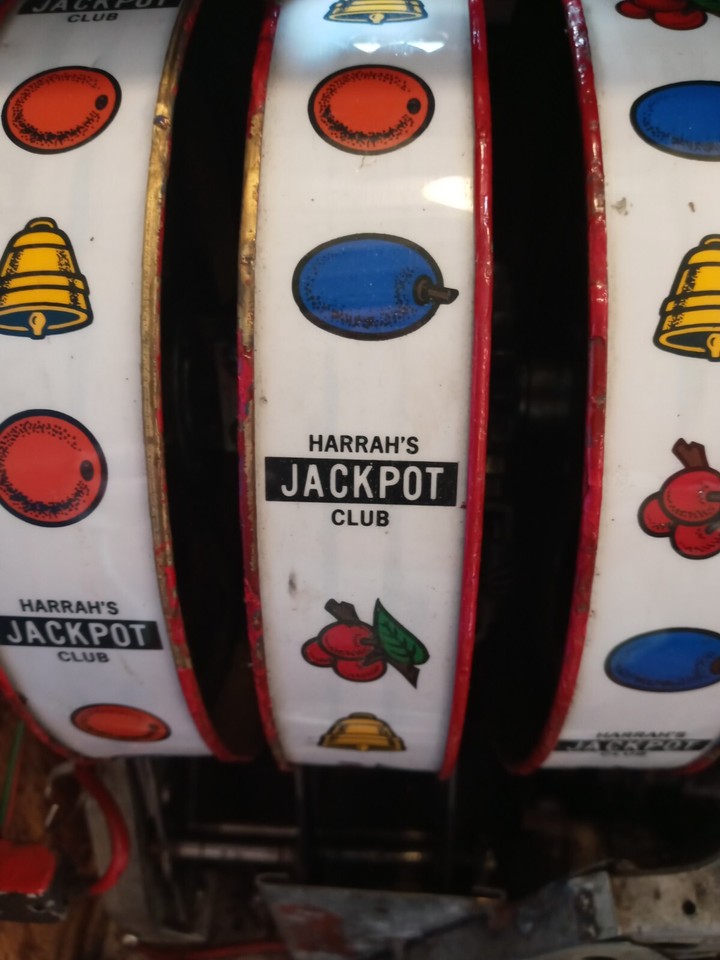 Antique Harrah's C1930/ 1940's 10 cent Dual Slot Machine w/Stand | eBay