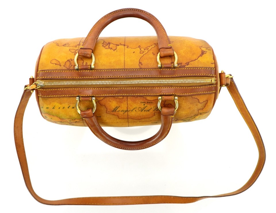 Vintage ALVIERO MARTINI 1A CLASSE Geo Map Boston Tote Crossbody Bag ...