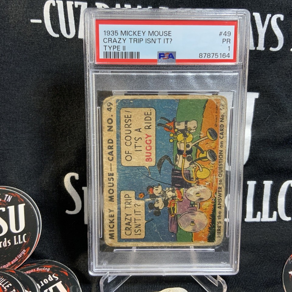 Rare 1935 MICKEY MOUSE Card #49 R89, Bubble Gum, Inc. Type II-PSA 1 | eBay