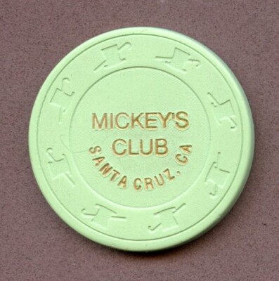 OLD VINTAGE 1991 CALIF CARD ROOM CHIP - 50 CENT - MICKEY'S CLUB - SANTA ...