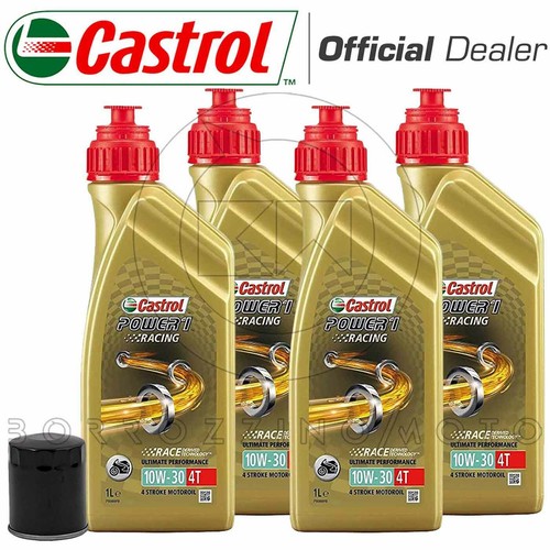 KIT TAGLIANDO OLIO CASTROL POWER 1 RACING 10W30+FILTRO HONDA VT 1300 ...
