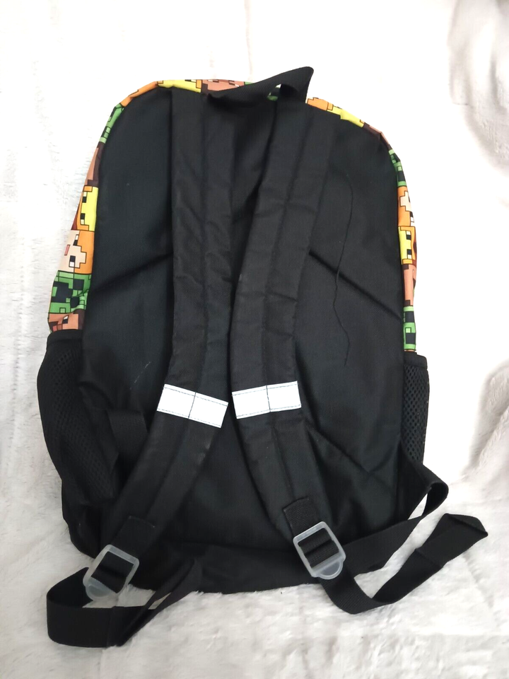 Minecraft Creeper 16" Kids School Backpack With Big Face Creeper - Black | eBay