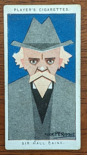 1926 Straight Line Caricatures Player's Cigarette Card Sir Hall Caine ...