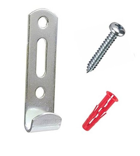 J Wall Hook Picture Hanging Heavy Duty & Fixings 5 Pack Chrome ...