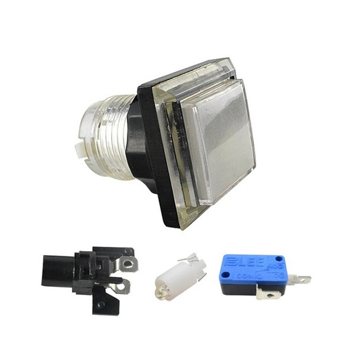 Transparent Arcade Square Push Buttons Illumilated LED With Microswitch ...