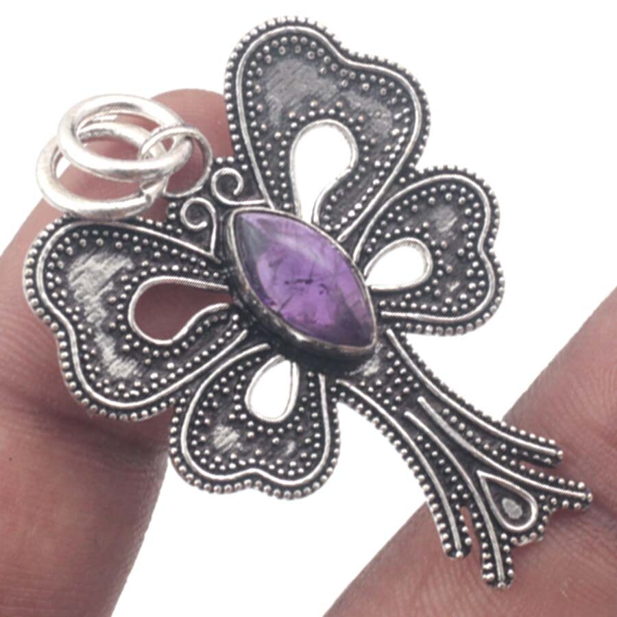 Amethyst Ethnic Handmade Butterfly Gemstone Pendant Jewelry 1.5" M7474 ...
