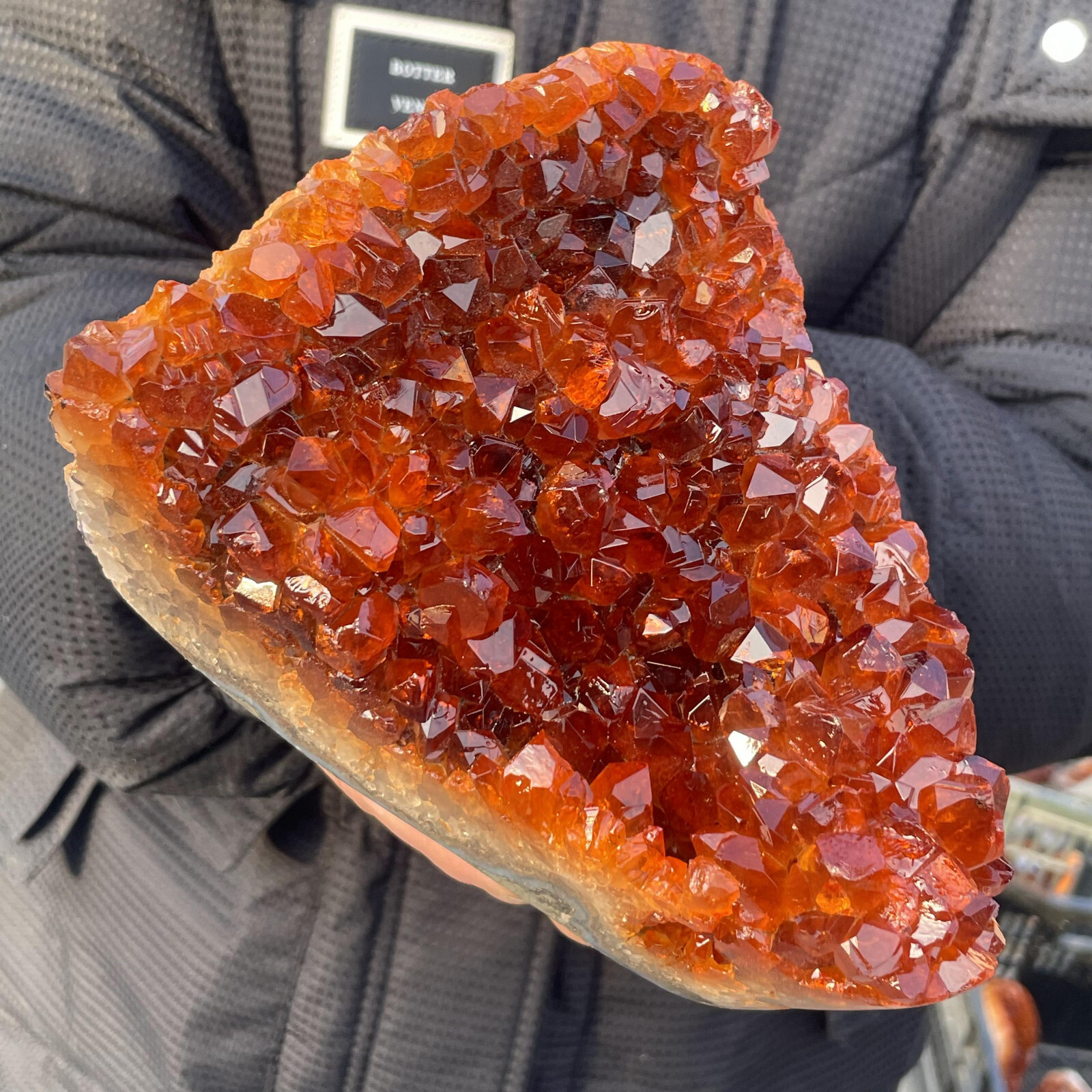 4.9LB Natural citrine geode quartz cluster crystal Cathedrals specimen ...