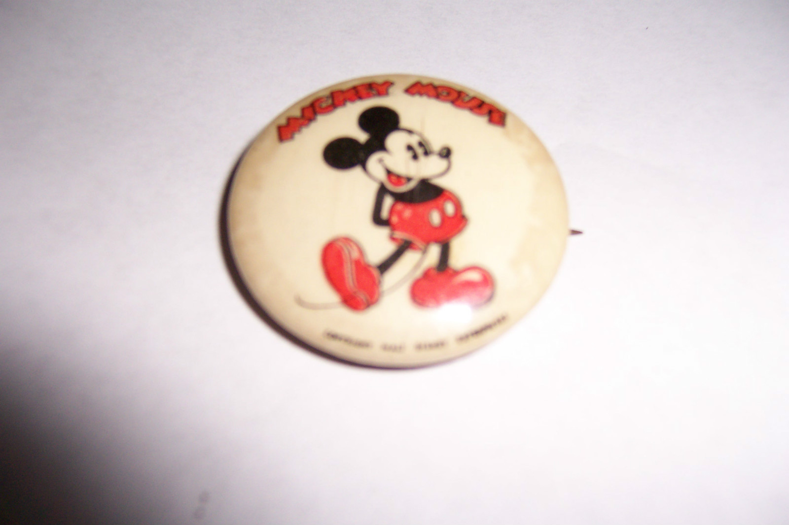 Vintage Walt Disney Enterprises Disney Mickey Mouse Pinback Button Pin ...