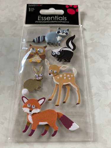 SANDYLION ESSENTIALS STICKER 3D ANIMALS RACCOON FOX OWL DEER RABBIT ...