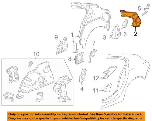 GM OEM 11-17 Regal Quarter Panel Inner Structure-Upper Reinf 13228502 ...