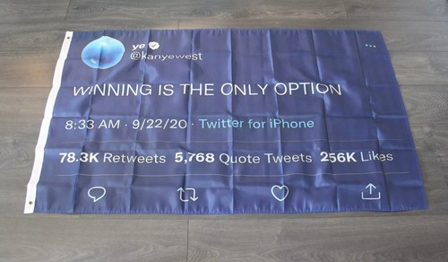 Kanye West Winning is the Only Option Tweet Banner Flag Tapestry Man ...