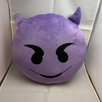 Emoji Pillow Cushion Pillow 13” Purple Devil Emoji Super Soft | eBay