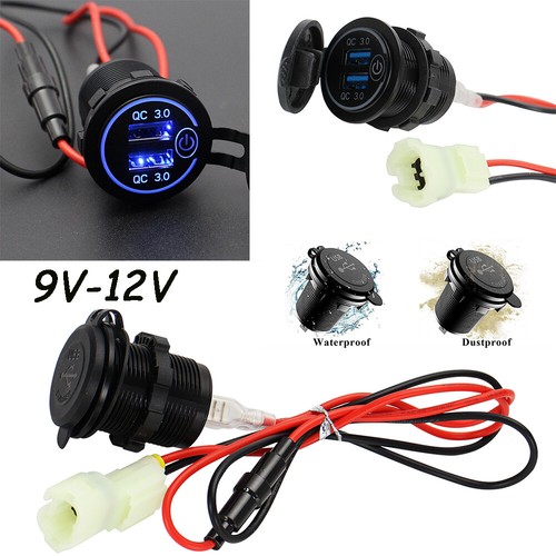 9V/12V Dual USB Ports Socket w/Connector Charger For BMW R1200GS LC ...