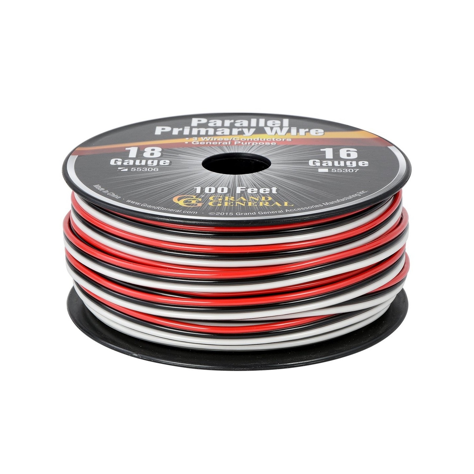 GG Grand General 55306 Parallel Primary 3-Wire 100ft Roll with Spool ...