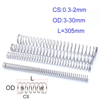 Compression Spring Stainless Steel Long Spring A2 0.3-2mm CS 3~30mm OD ...