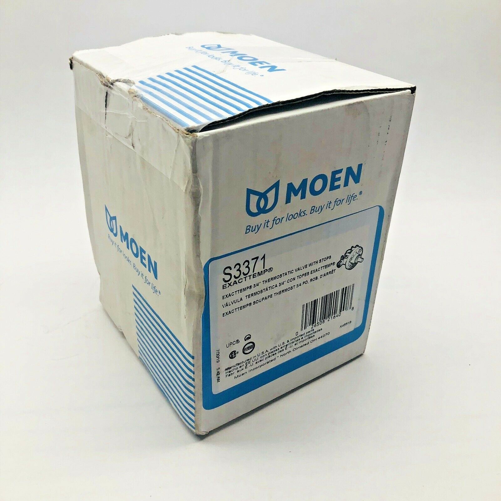 MOEN S3371 EXACTTEMP 3/4" THERMOSTATIC VALVE - WITH STOP ROUGH | eBay