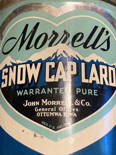 Morrell’s Snow Cap Lard Tin Bucket Can Ottawa,Iowa Tin Litho | eBay