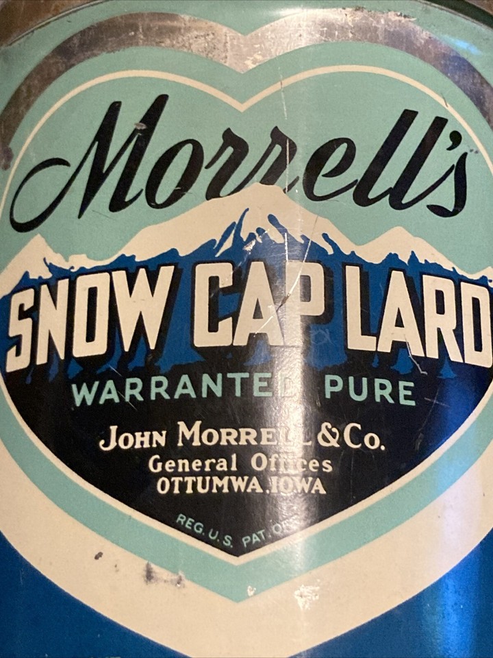 Morrell’s Snow Cap Lard Tin Bucket Can Ottawa,Iowa Tin Litho | eBay