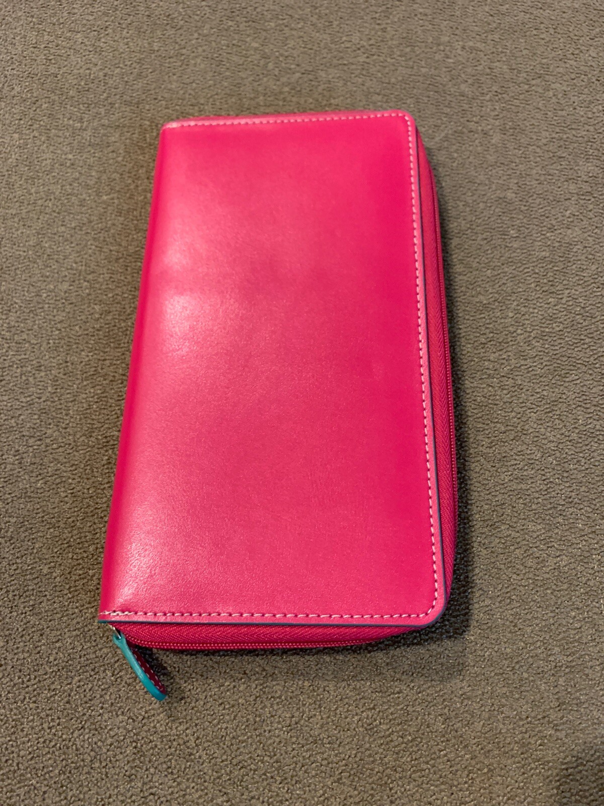 BAEKGAARD LEATHER Zip around Wallet Clutch Hot PINK (TD) | eBay