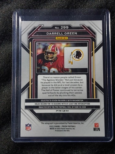 2022 Panini Prizm Darrell Green Prizm Autograph Washington HOF! LEGEND ...