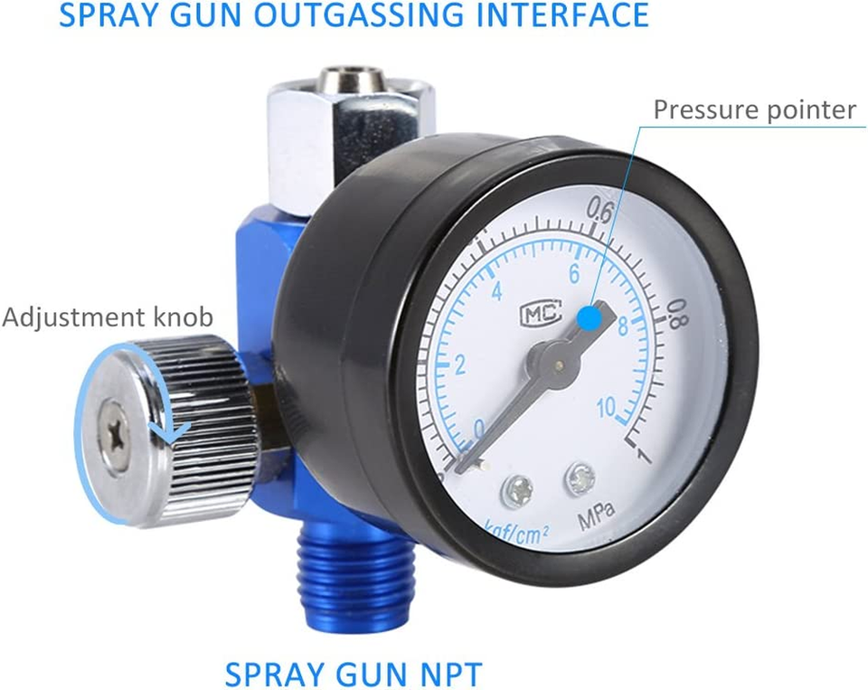 Pneumatic Spray Air Pressure Regulator Gauge+ In-Line Oil Water Trap ...