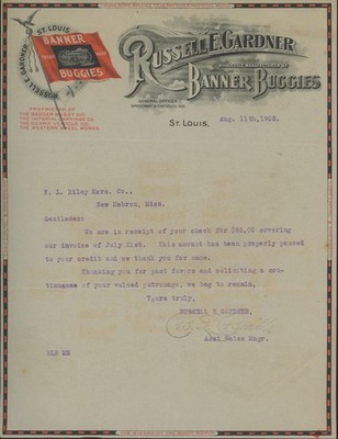 1905 Russell E. Gardner Banner Buggies Letterhead St. Louis | eBay