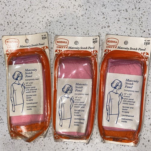3 Lot Vintage Dritz Stretch Maternity Panel 10” X. 22” Pink New 587 | eBay