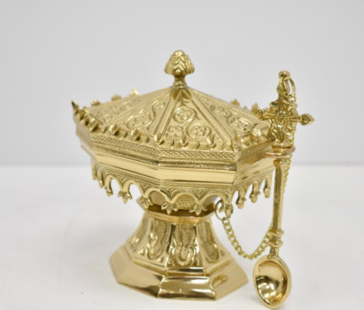 Polished Brass Incense Boat & Spoon Set for Censer Thurible Chalice Co ...
