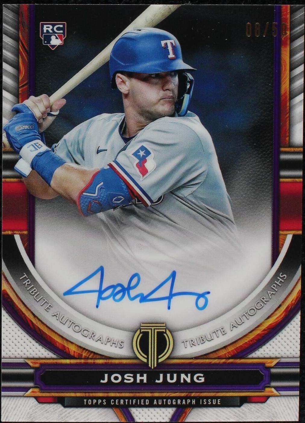 2023 Topps Tribute - Tribute Autographs Josh Jung #TA-JJ Purple /50 (AU ...