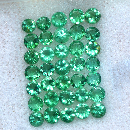 Natural Emerald 3 mm Diamond Cut Round 35 pc Lot 3Cts Untreated Zambian ...