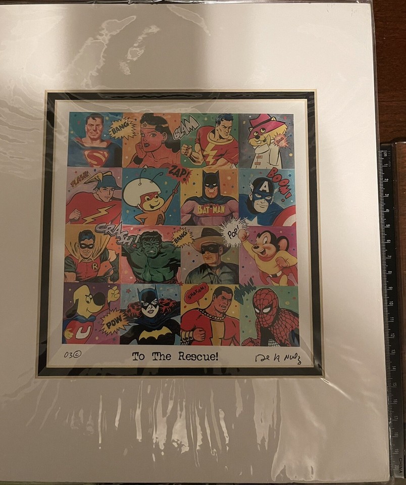 Vintage Nelson De La Nuez ‘To The Rescue’ Cartoon Super Hero Art Work ...