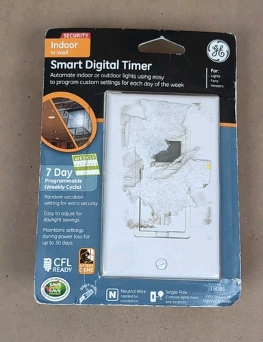 GE Sunsmart 15086 Indoor In-Wall Digital 7 Day Programmable Timer NEW ...