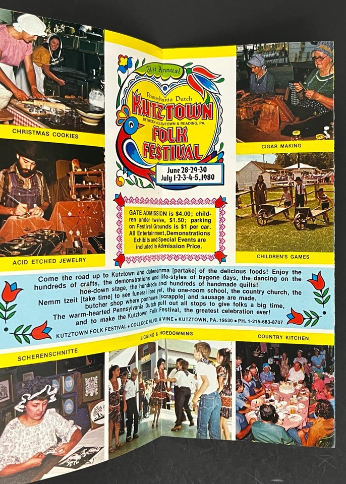 1980 31st Annual Dutch Amish Kutztown Folk Festival Penn Vintage Travel ...