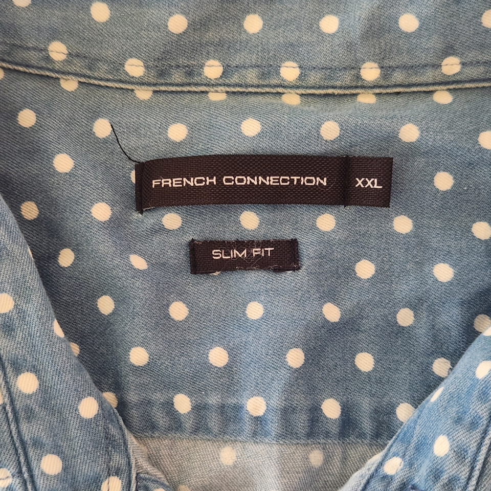 French Connection Slim Fit Short Sleeve Polka Dot Shirt Mens XXL | eBay ...