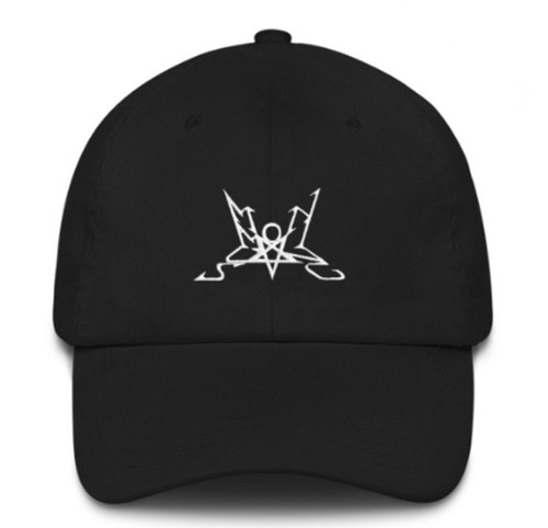 Summoning embroidered black cap hook and loop closure black metal ...