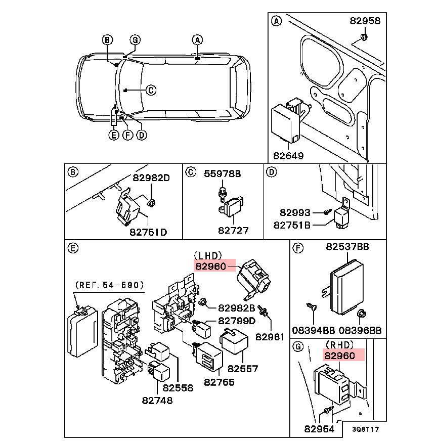 IMMOBILISER ECU MITSUBISHI PAJERO SHOGUN SPORT K94W MK1 2.5D | eBay