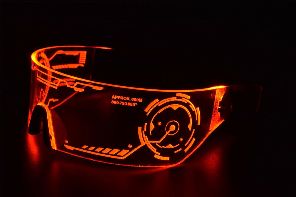 Cyberpunk Goggles LED Tron Visor Glasses Perfect For Cosplay Festivals ...