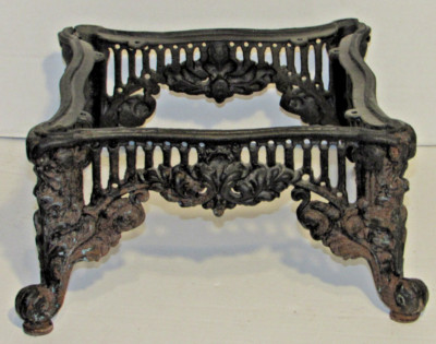 Heavy Vintage Ornate Cast Iron Foot Stool Frame, Decor, Foot Rest, | eBay