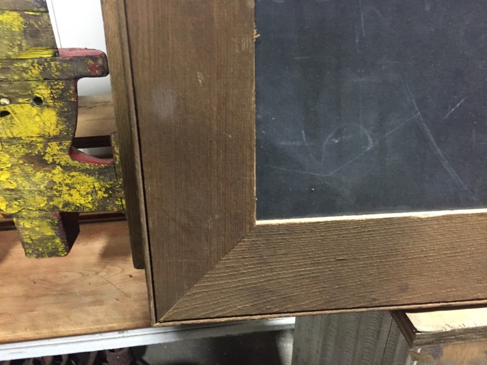 REPURPOSED chestnut BEADBOARD framed w/slate chalkboard insert CHEESE ...