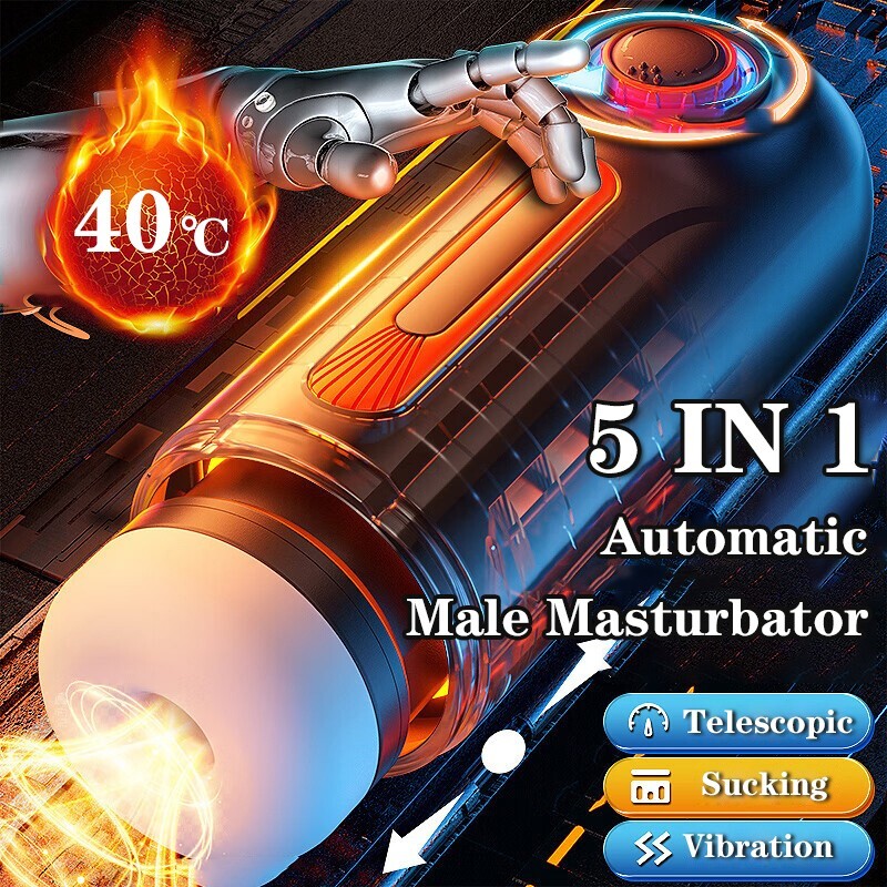Male Masturbater Automatic Telescopic Cup Men Oral Sex Toy Masterbator