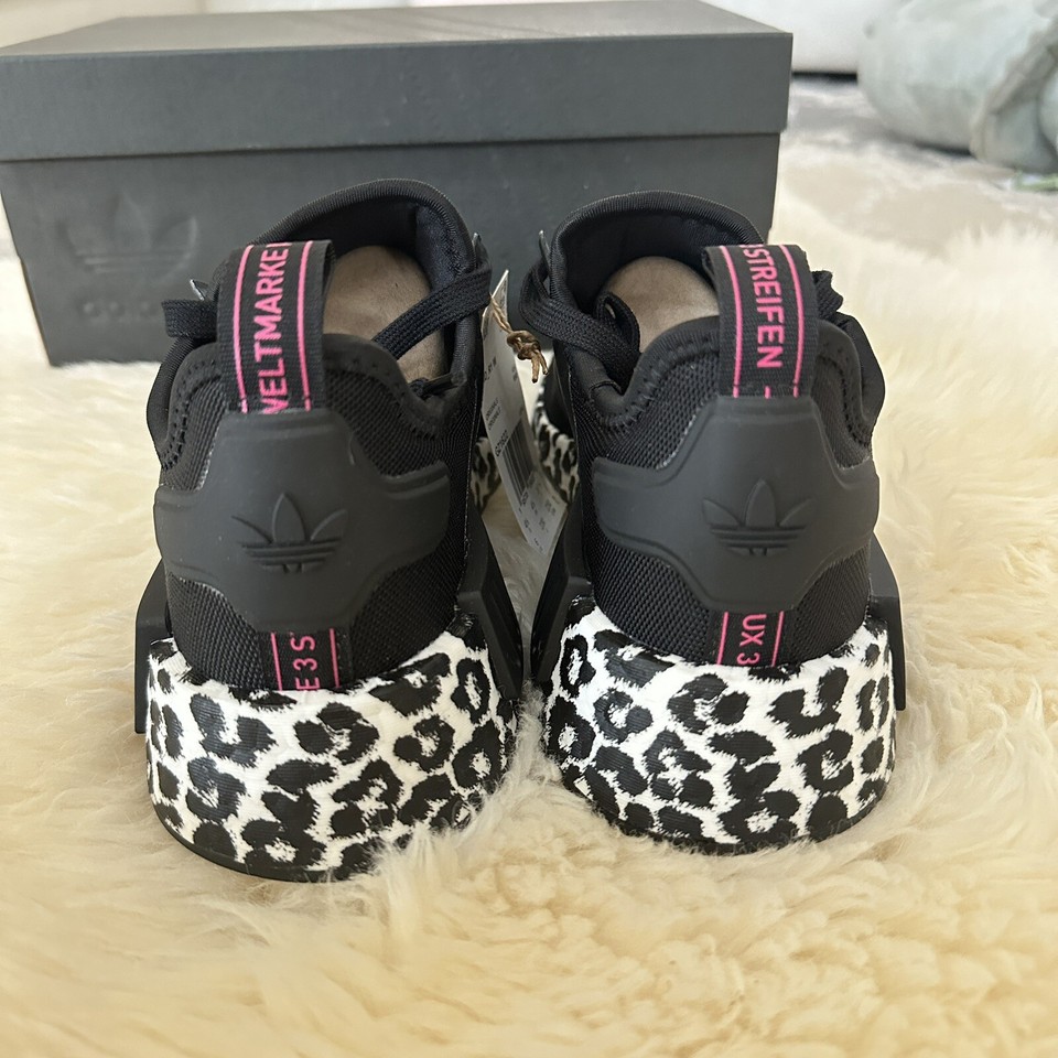 Adidas Nmd R1 Boost Leopard Print Black White Pink Women's Shoes GZ1622 ...