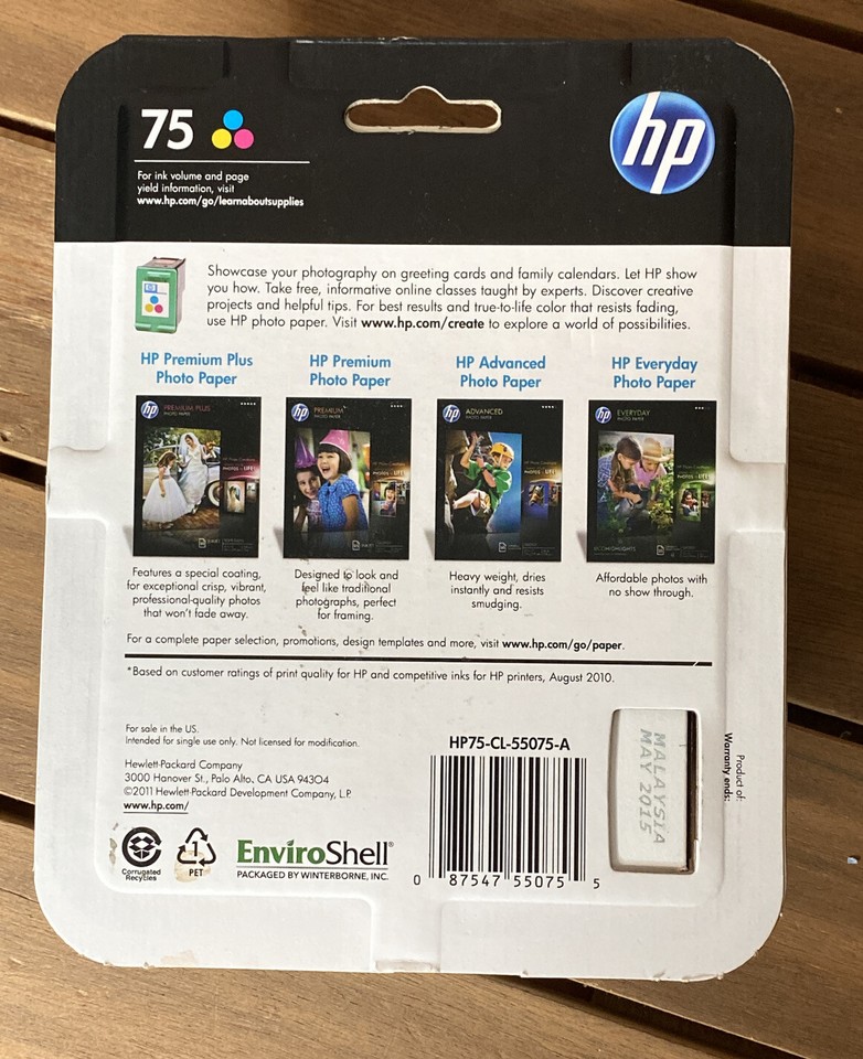 Genuine HP 75 Tri Color Ink Cartridge Cartridge EXPIRED 05/2015 | eBay